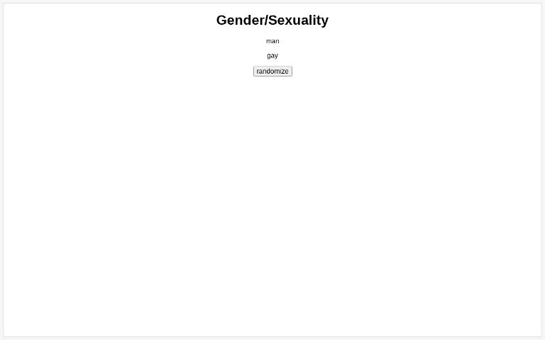 Gender/Sexuality ― Perchance Generator