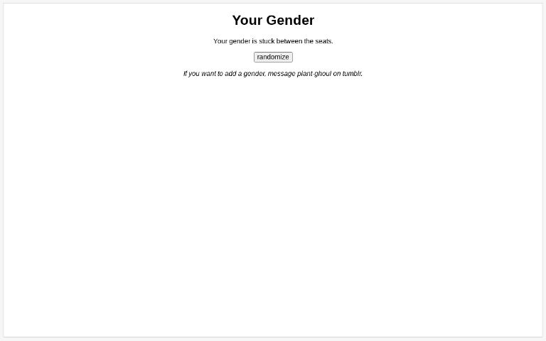 Your Gender ― Perchance Generator