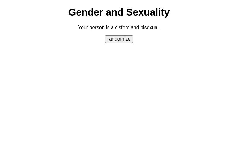 Gender and Sexuality ― Perchance Generator