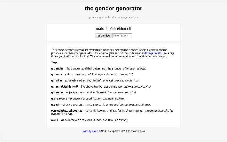 the gender generator