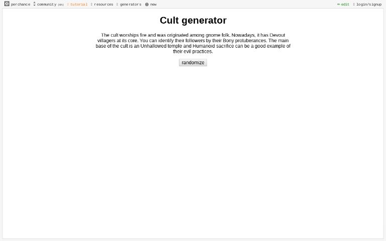 Cult generator