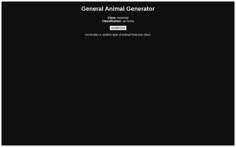 General Animal Generator