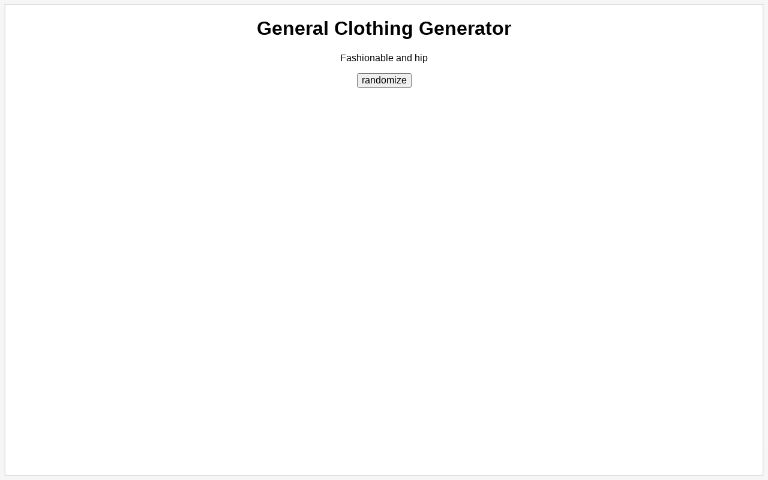 General Clothing Generator