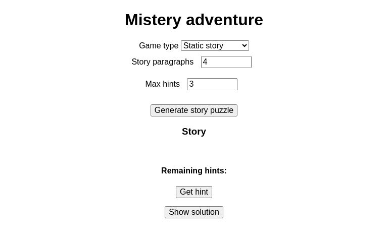 Mistery adventure ― Perchance Generator