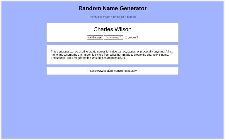 Random Name Generator