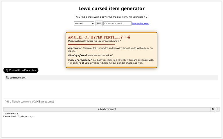 Lewd cursed item generator