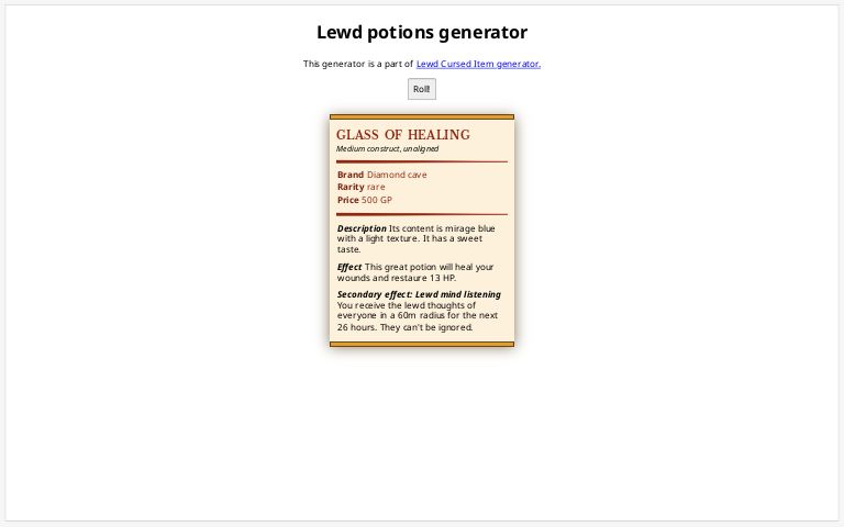 Lewd potions generator