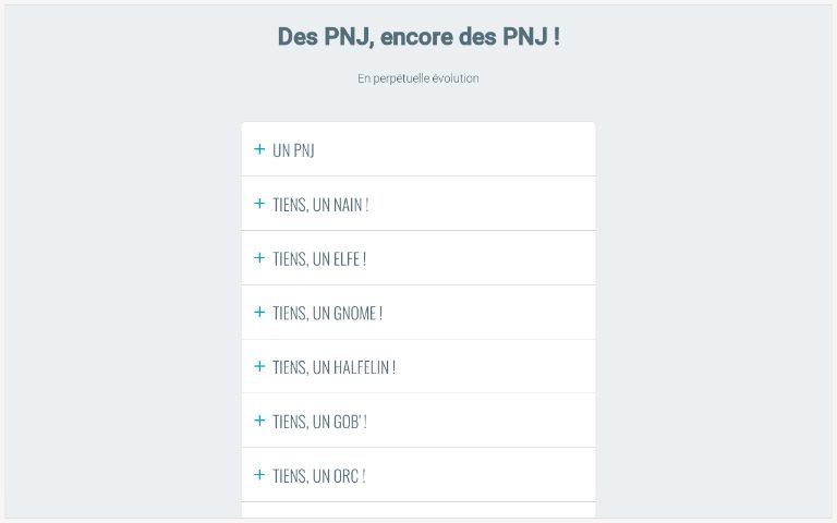 Des PNJ, encore des PNJ ! ― Perchance Generator