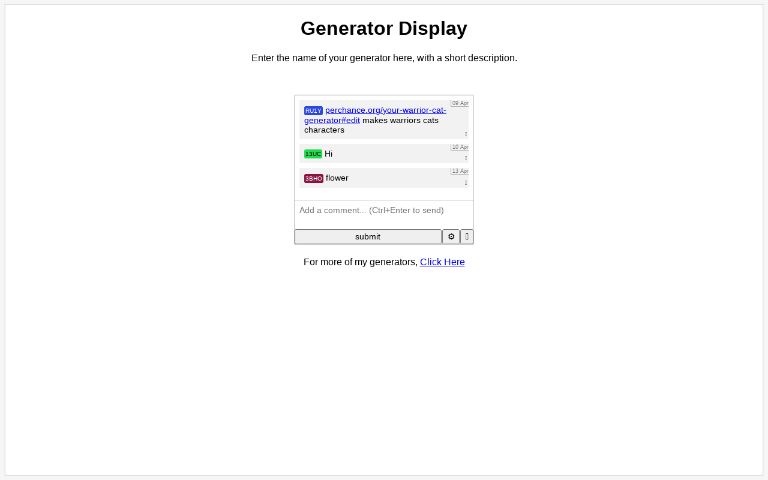 Generator Display
