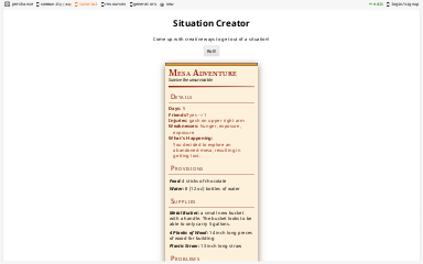 Situation Creator ― Perchance Generator