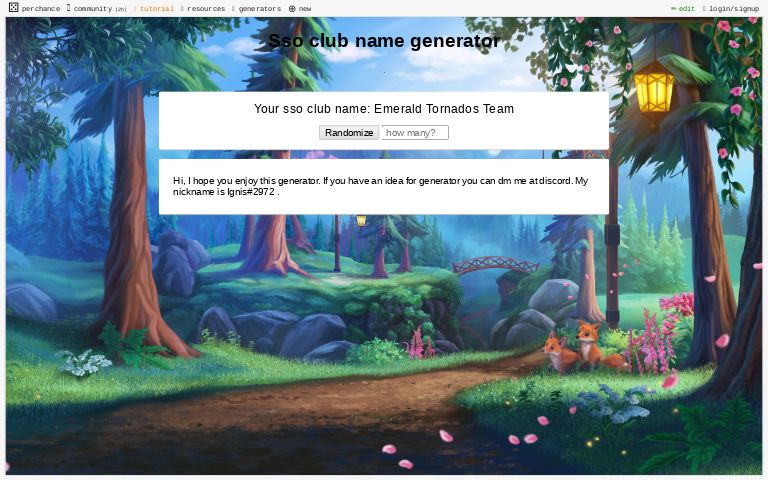 Sso club name generator