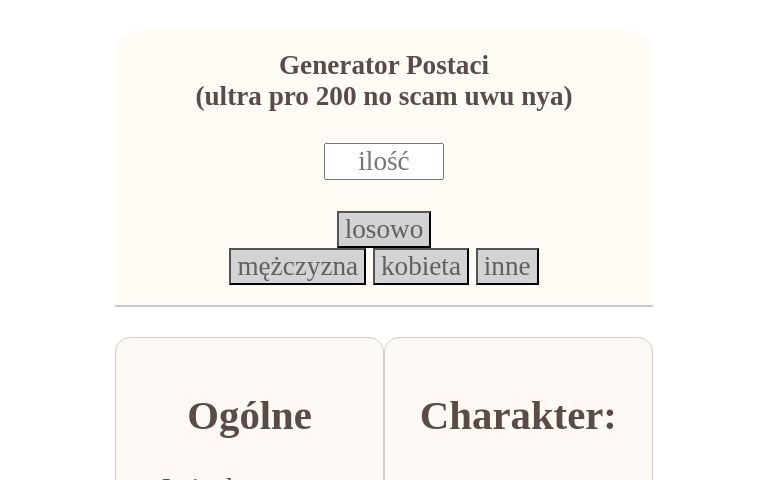 Ogólne ― Perchance Generator