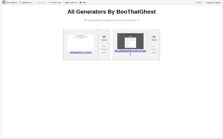 All Generators By BooThatGhost