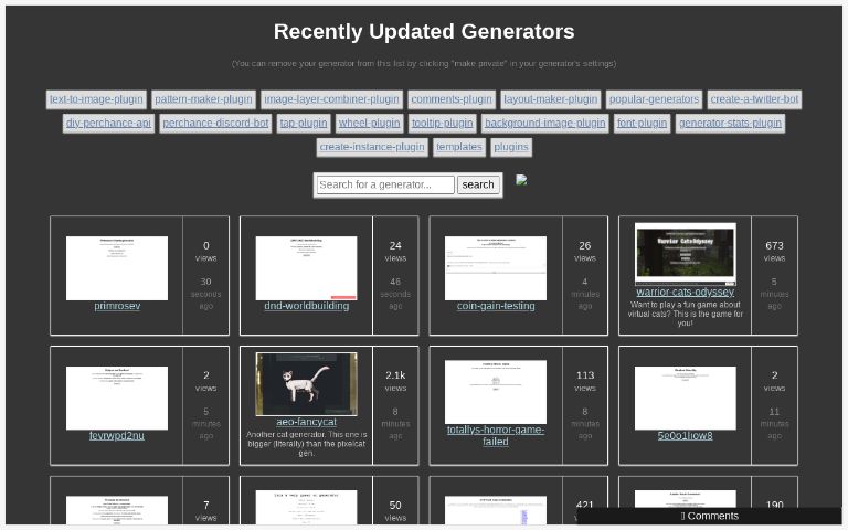 Recently Updated Generators