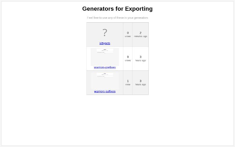Generators for Exporting