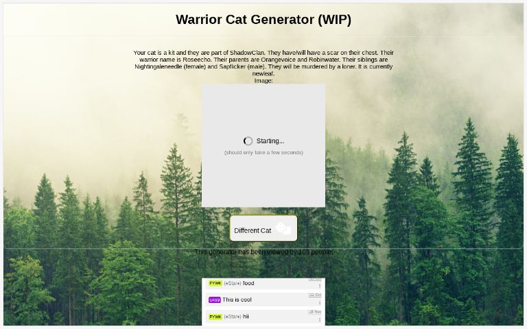Warrior Cat Generator Wip