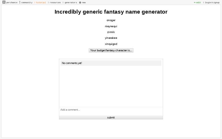 Incredibly generic fantasy name generator