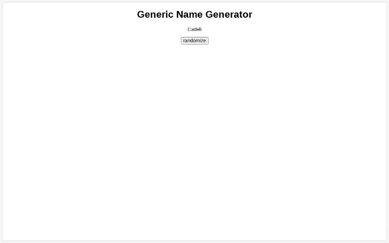 Generic Name Generator