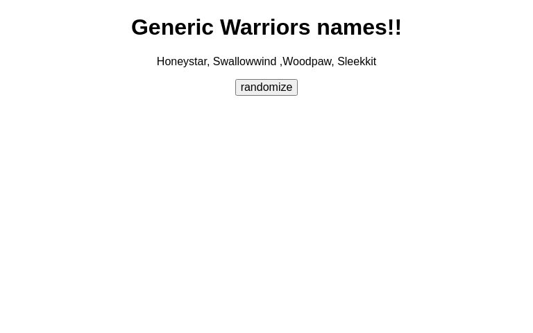 Generic Warriors names!!