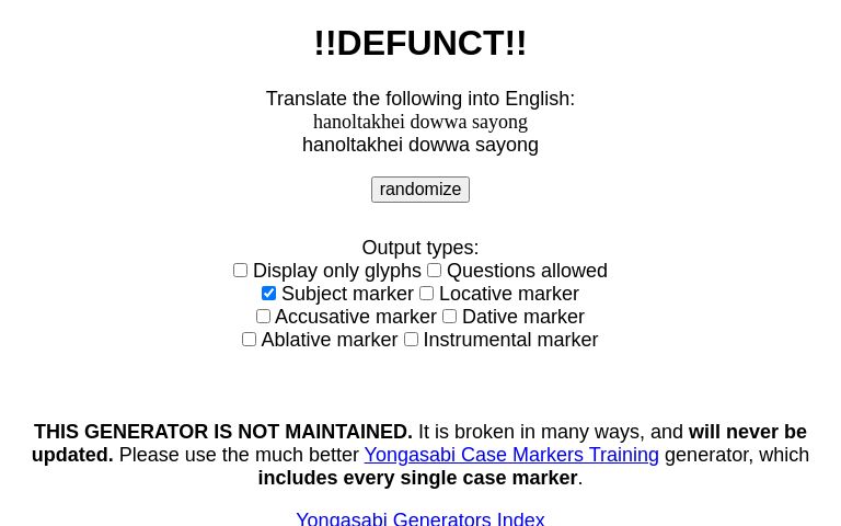 Generic Yongasabi Sentences
