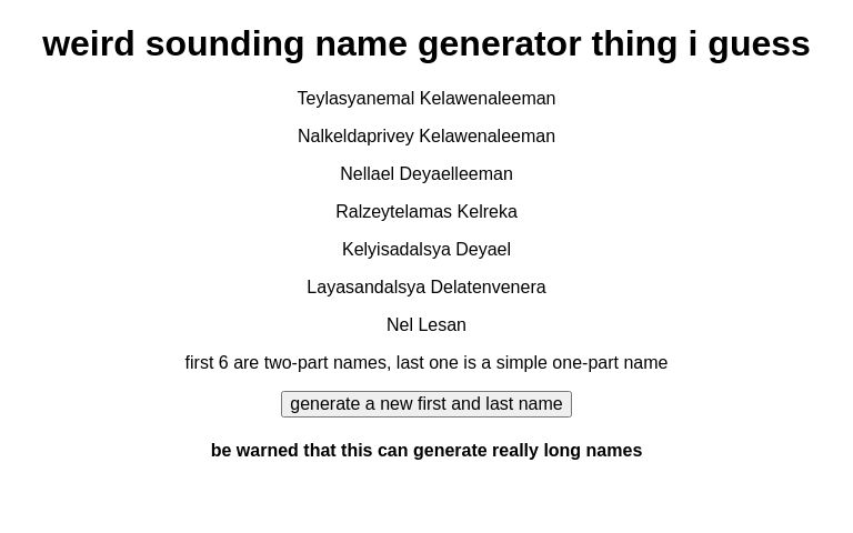 weird sounding name generator thing i guess