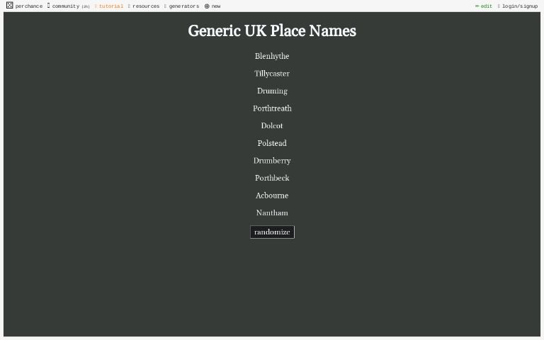 Generic UK Place Names