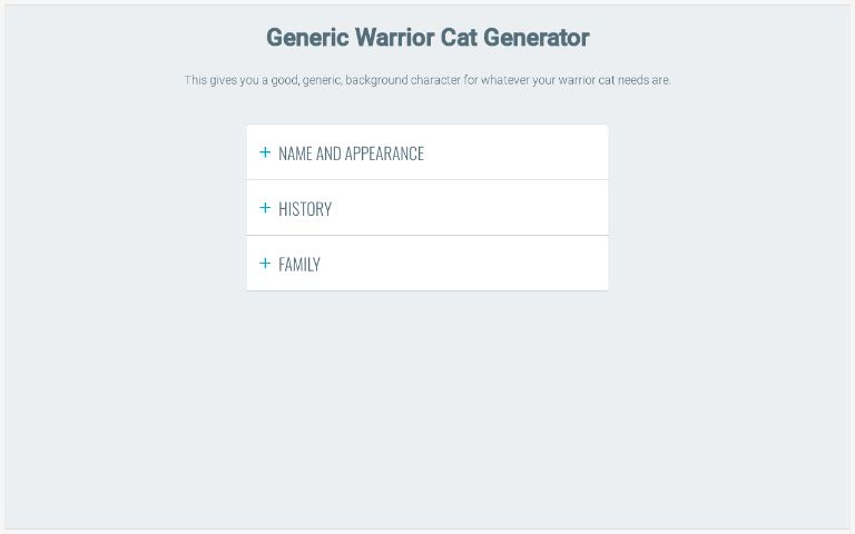 Generic Warrior Cat Generator