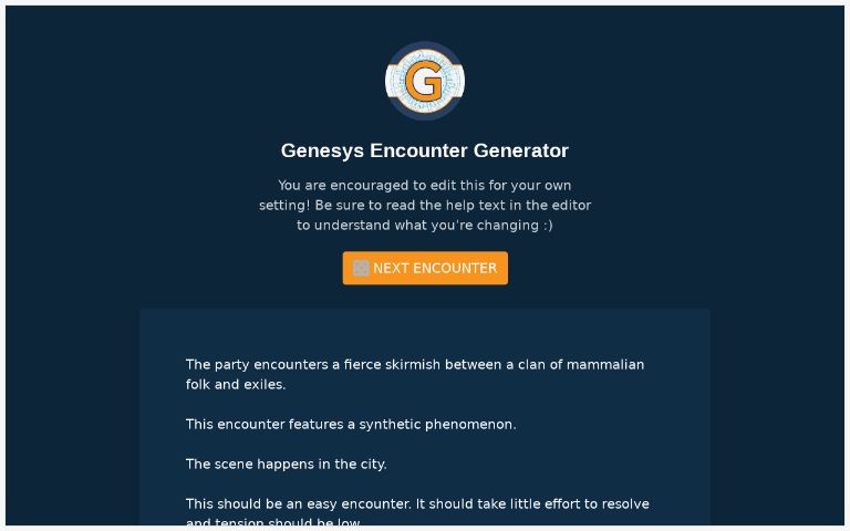 Genesys Encounter Generator