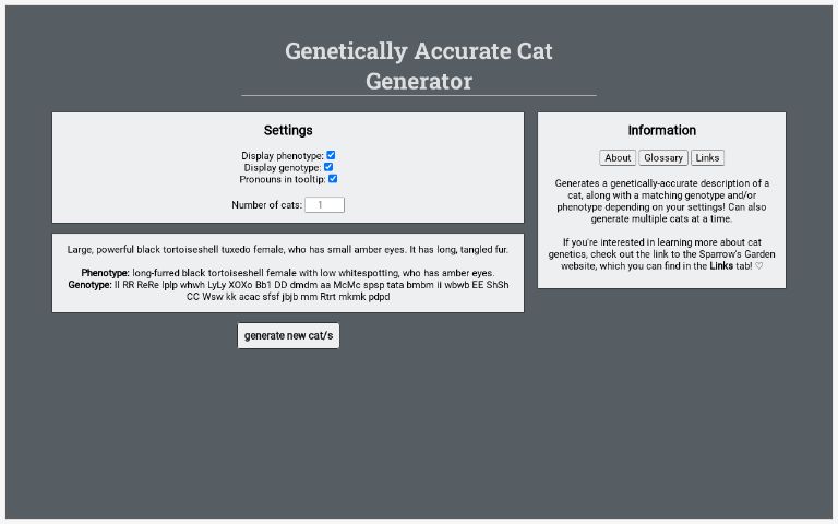 Genetically Accurate Cat Generator