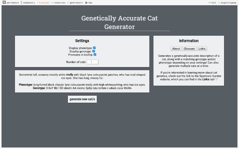 Genetically Accurate Cat Generator