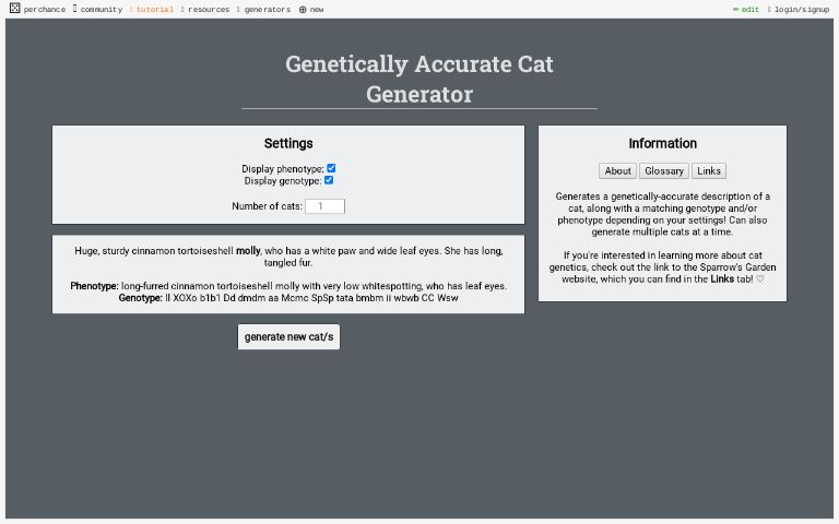 Genetically Accurate Cat Generator
