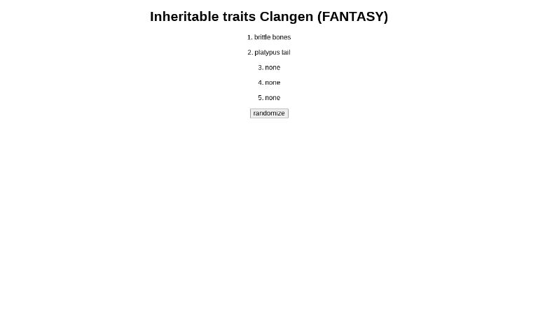 Inheritable traits Clangen (FANTASY) ― Perchance Generator