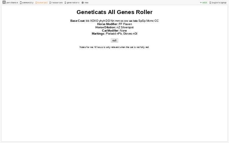 Geneticats All Genes Roller ― Perchance Generator