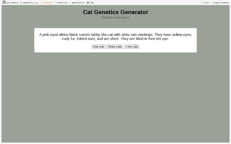 Cat Genetics Generator