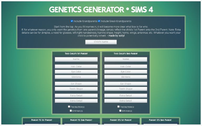 Genetics Generator • Sims 4