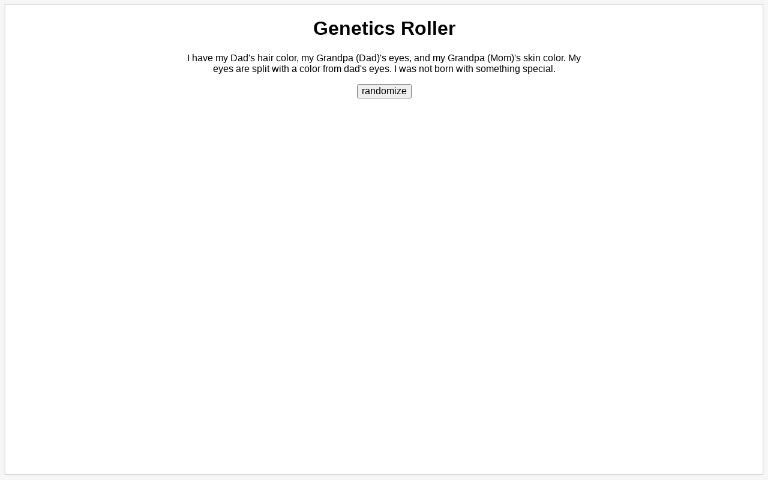 Genetics Roller ― Perchance Generator