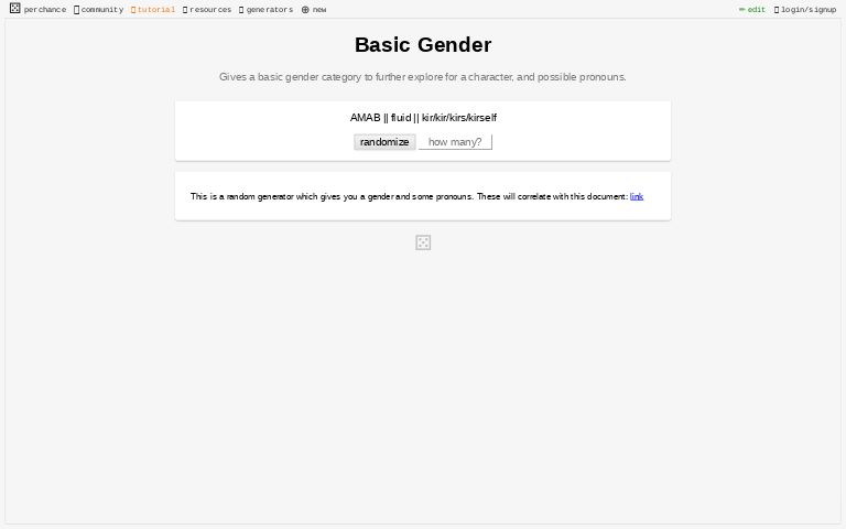 Basic Gender ― Perchance Generator