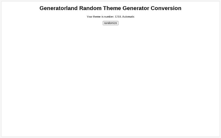 Generatorland Random Theme Generator Conversion