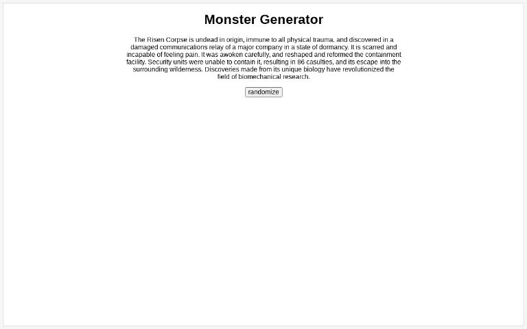 Monster Generator