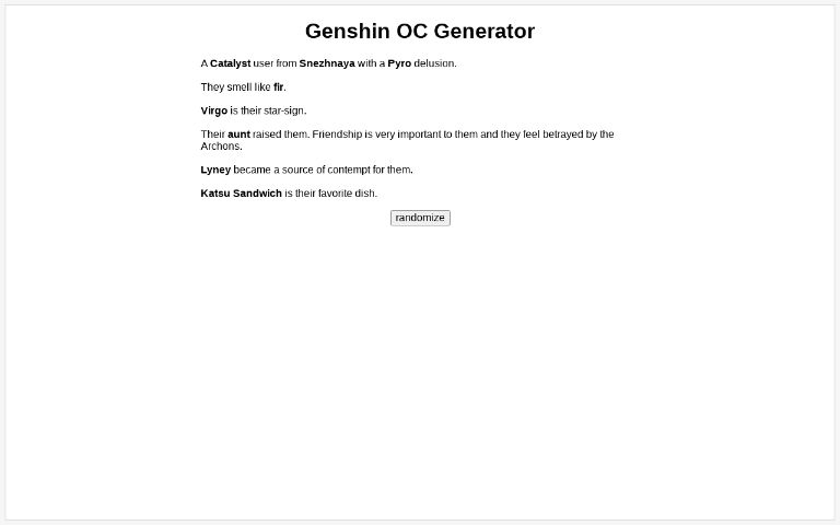 Genshin OC Generator