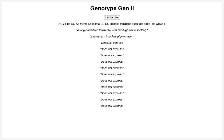Genotype Gen II ― Perchance Generator