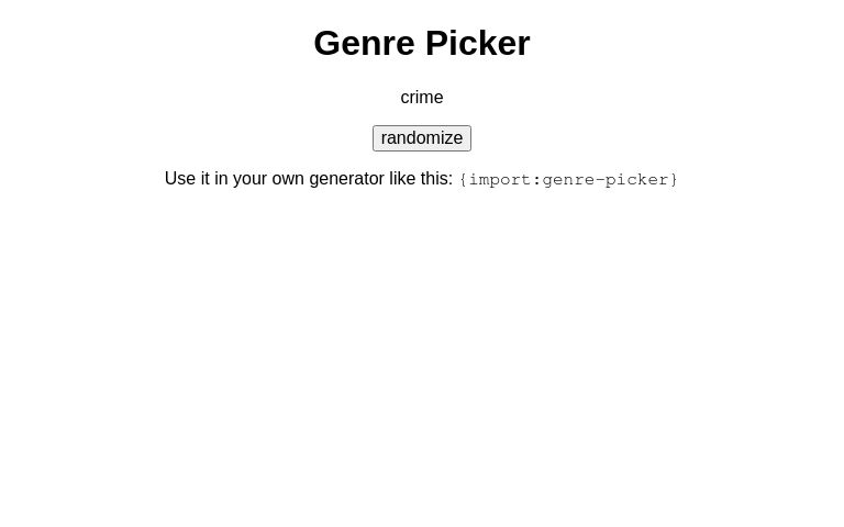 Genre Picker ― Perchance Generator