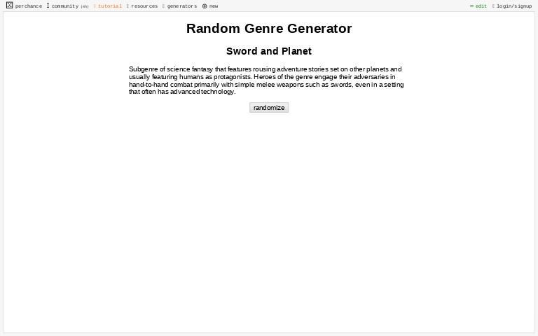 Random Genre Generator