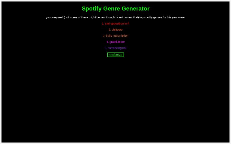Spotify Genre Generator