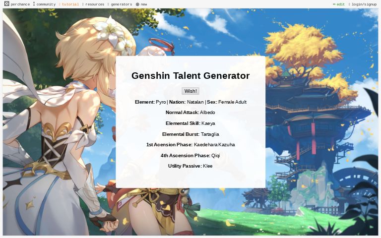 Genshin Talent Generator