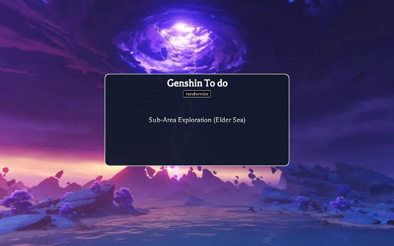 Genshin To do ― Perchance Generator