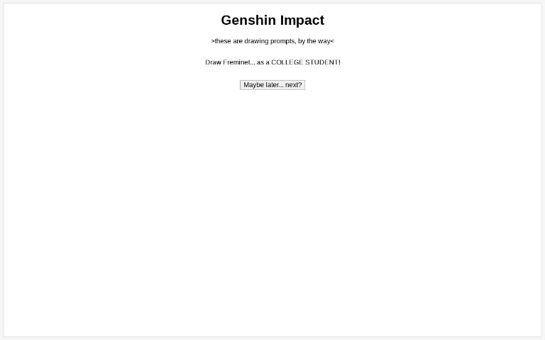 Genshin Impact ― Perchance Generator