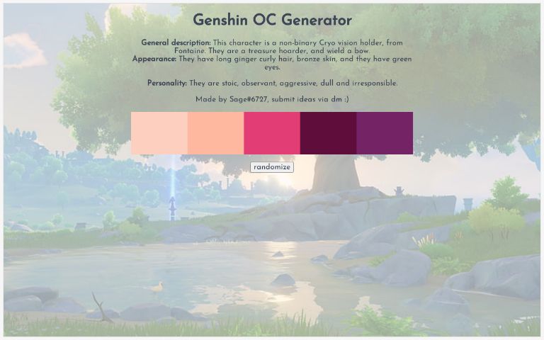 Genshin OC Generator
