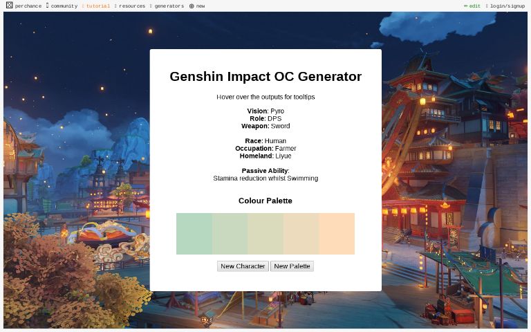 Genshin Impact OC Generator