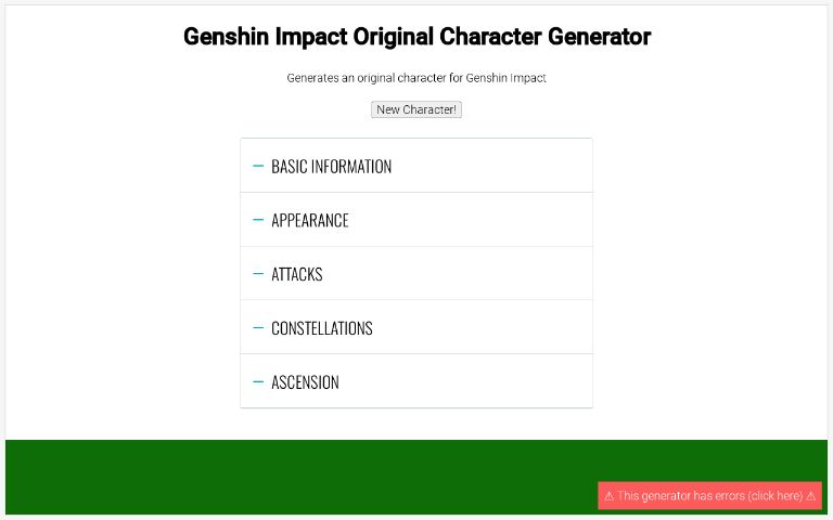 Genshin Impact Original Character Generator